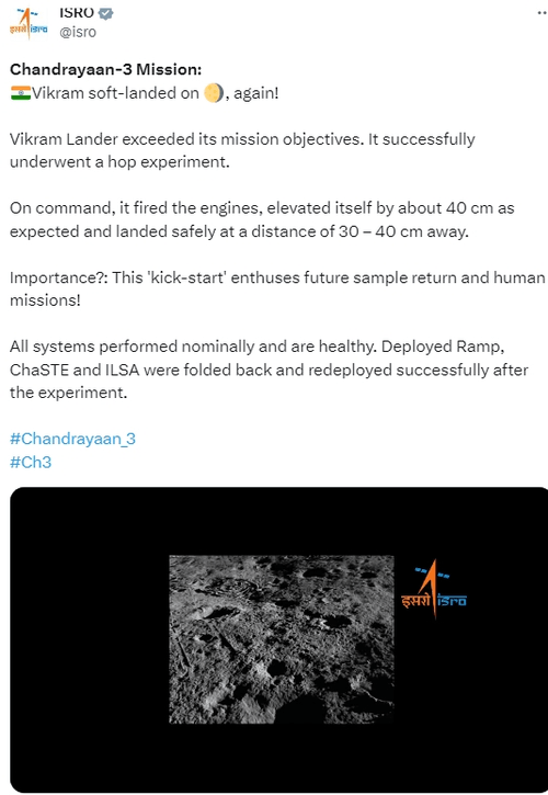 moon lander. India s moon lander Vikram hopped & soft landed