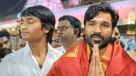 Dhanush offers prayers along with his sons at Tirupati - TheBetterAndhra